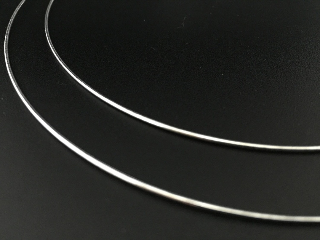 Thin Wire Choker Necklace // 925 Sterling Silver // 18" Inches // 1mm ...