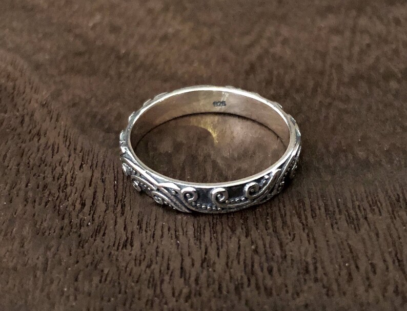 Bali Filigree Scroll Ring // 925 Sterling Silver // Oxidized - Etsy