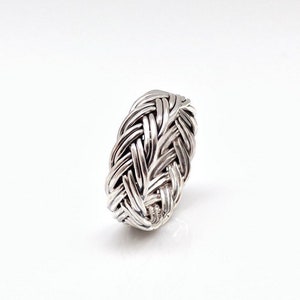 Bali Weave Silver Ring // 925 Sterling Silver // Interwoven Silver Ring ...