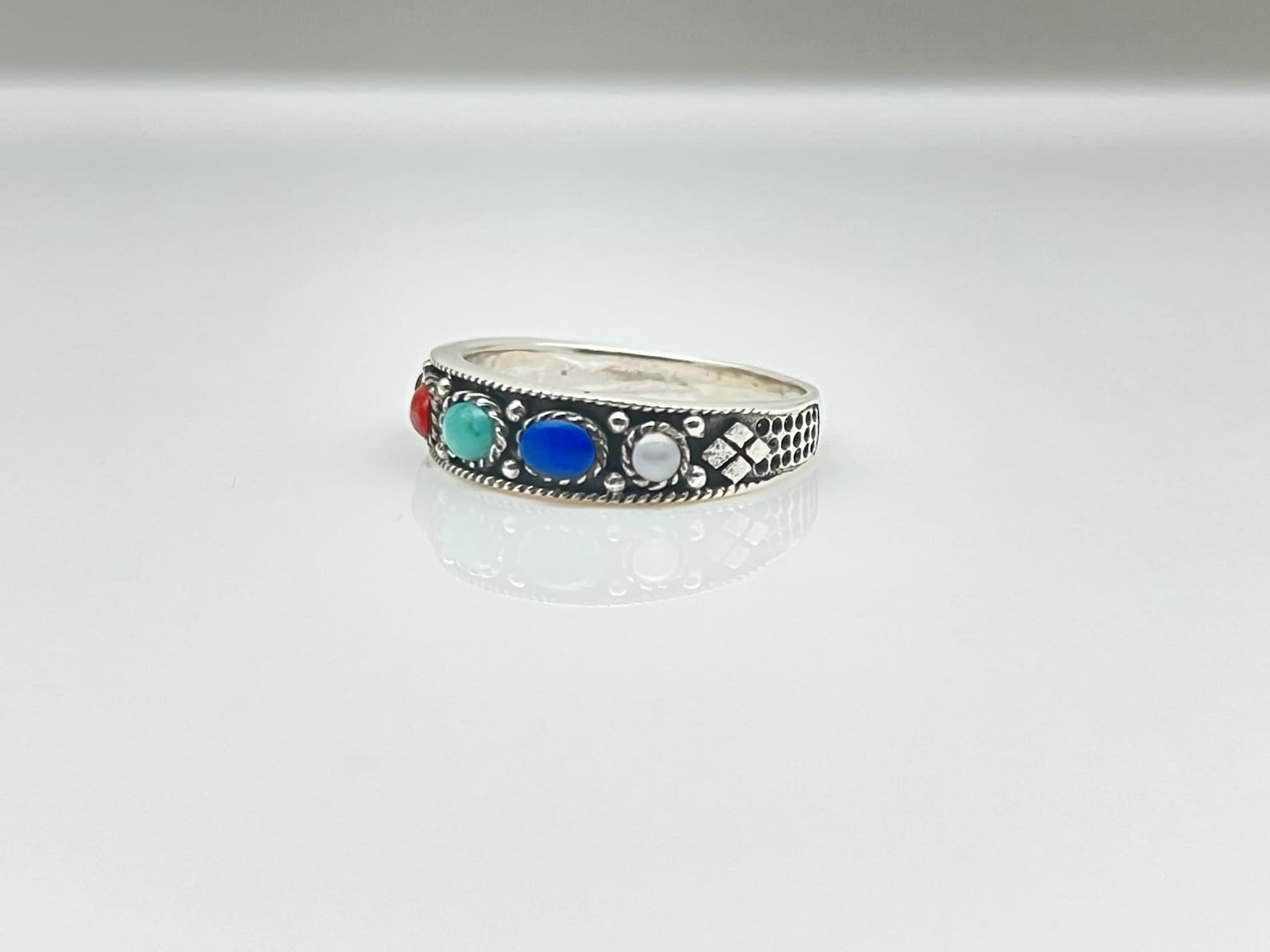 Multi-stone Silver Ring // 925 Sterling Silver // Sizes 5 to 10 - Etsy