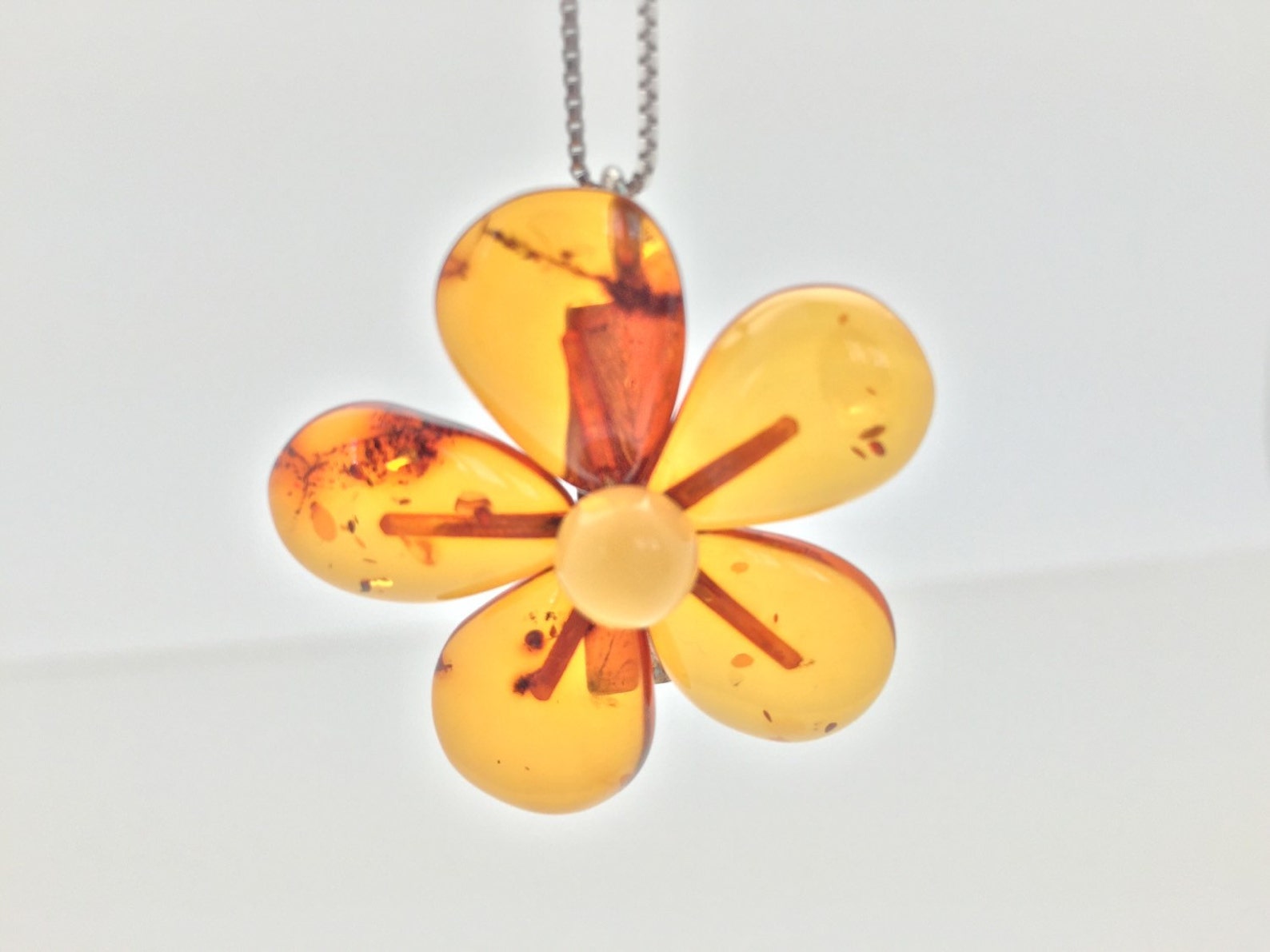 Natural Baltic Amber Broach Pendant // Handmade // 925 Silver - Etsy