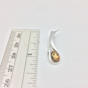 Small Green Amber Pin // 925 Sterling Silver // Hand Cast // Amber Pin ...