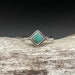 Rectangular Shape Turquoise Ring // 925 Sterling Silver With Genuine ...