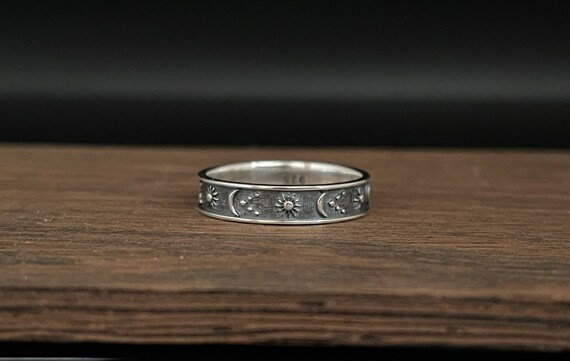 Sun Moon Stars Ring // 925 Sterling Silver // Bali Sun Moon | Etsy