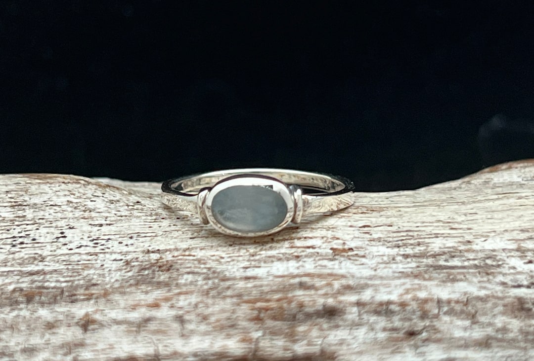 Simple Moonstone Ring // 925 Sterling Silver // Oval Setting // Sizes 5 ...