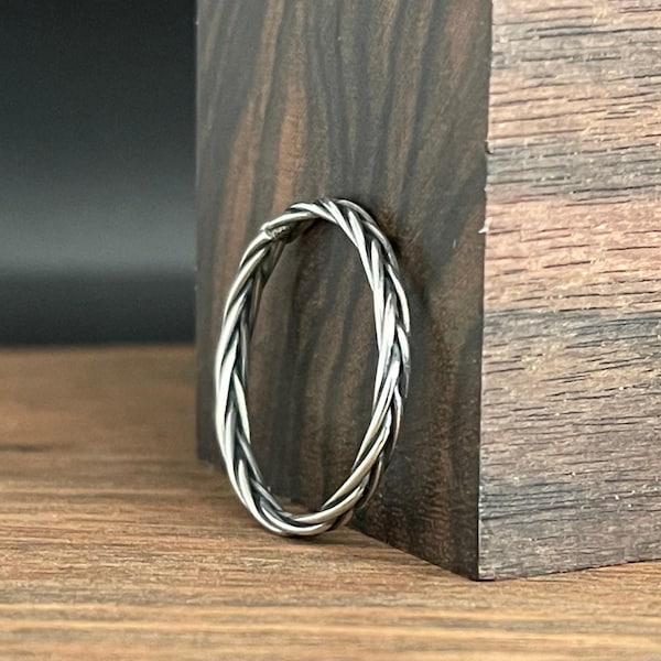 Silver Braided Ring - Etsy