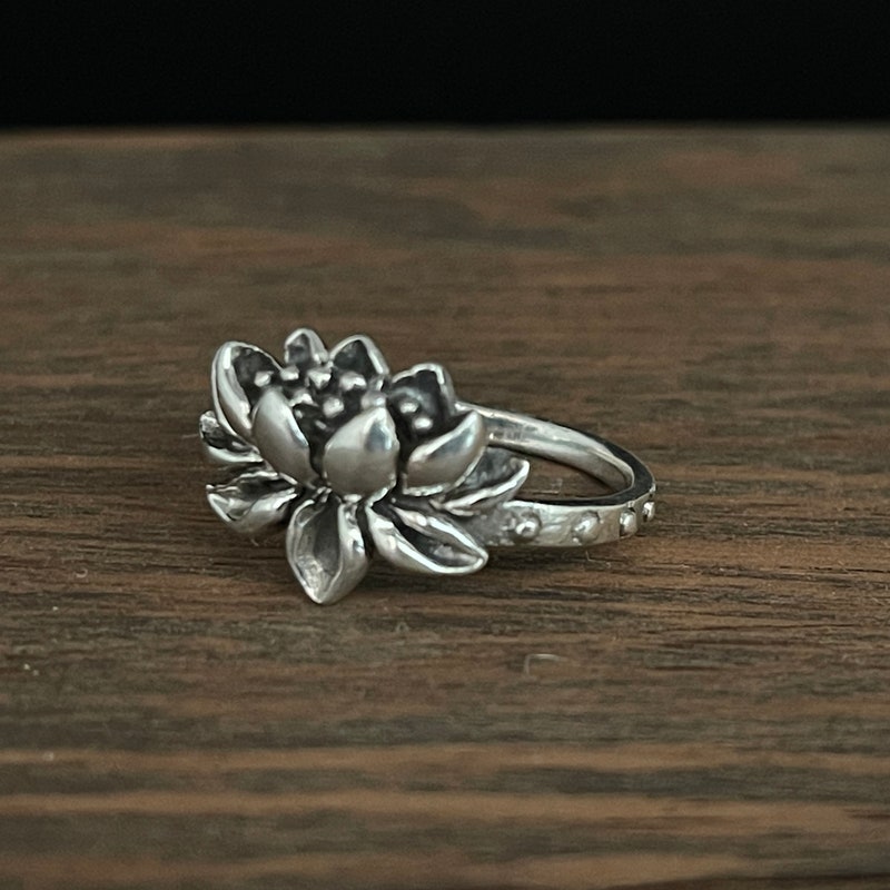 Lotus Gold Band Rings - Etsy
