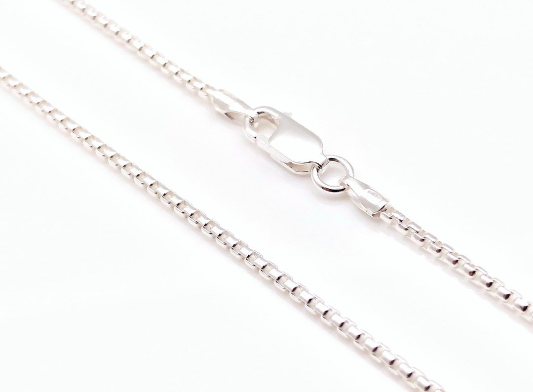 Round Silver Box Chain // Sterling Silver // Silver Box Chain ...
