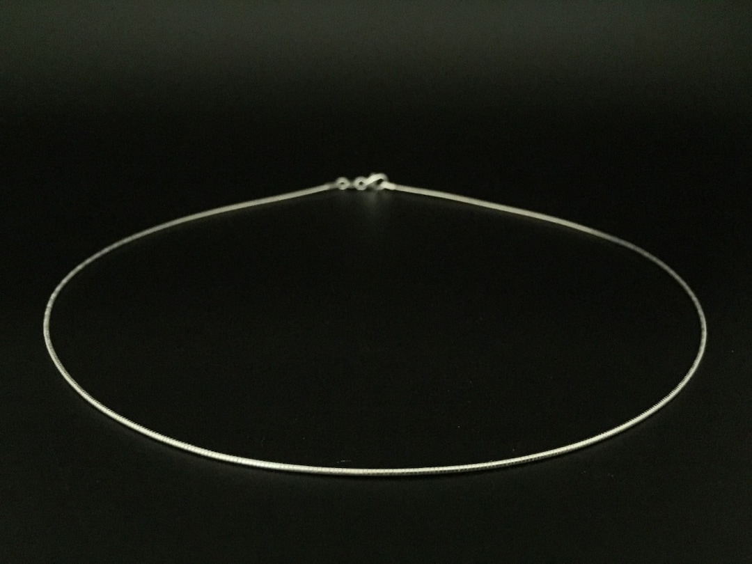 Thin Wire Choker Necklace // 925 Sterling Silver // 18" Inches // 1.2mm ...