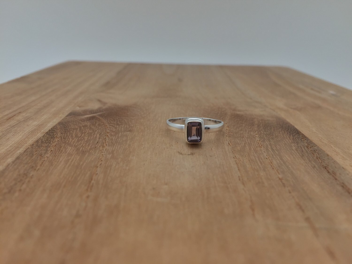 Simple Amethyst Ring // 925 Sterling Silver // Rectangular - Etsy