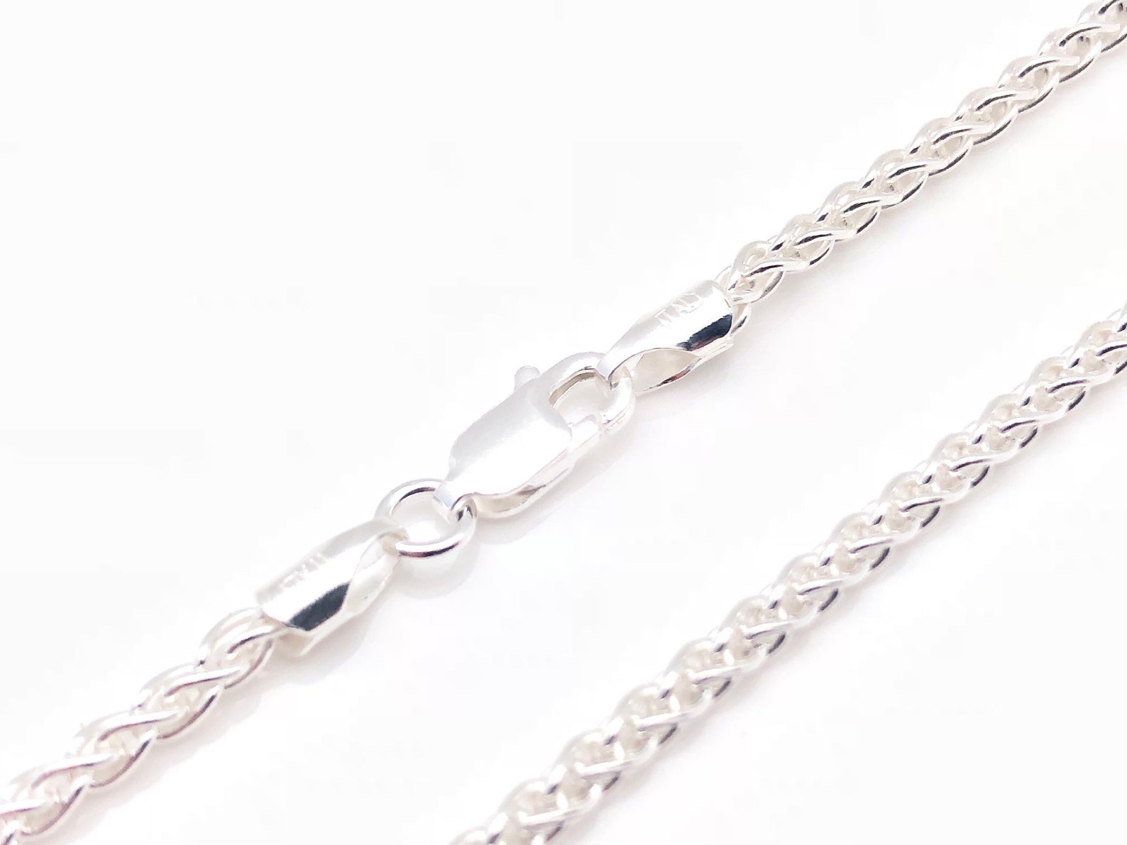 Silver Wheat Chain // Wheat Chain // Spiga Chain // Medium | Etsy