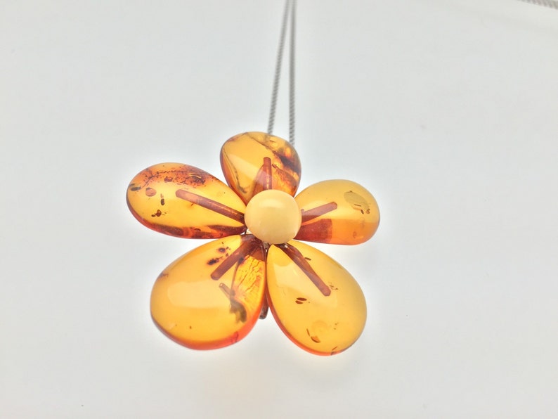 Natural Baltic Amber Broach Pendant // Handmade // 925 Silver - Etsy