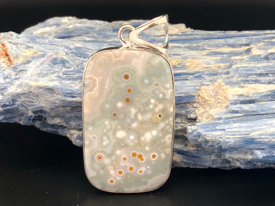 Ocean Jasper Pendant // Jasper Pendant // Rectangular Shape Jasper ...