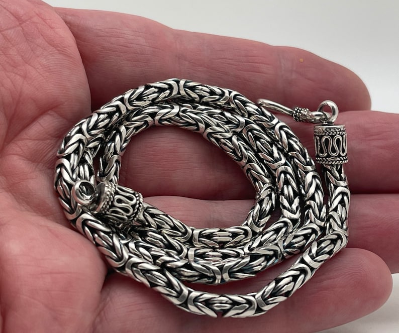 Heavy Bali Byzantine Necklace // 4mm Bali Chain // 925 - Etsy