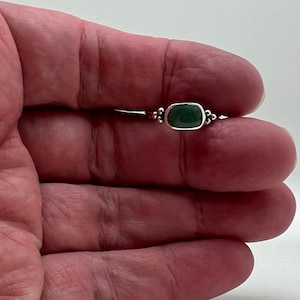 Rectangular Shape Turquoise Ring // 925 Sterling Silver With Genuine ...