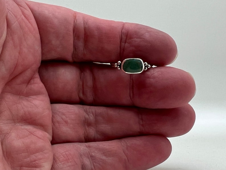 Rectangular Shape Turquoise Ring // 925 Sterling Silver With Genuine ...