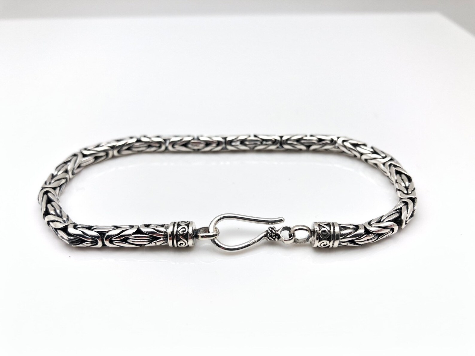 Bali Byzantine Bracelet // Sterling Silver // 3.5mm Bali - Etsy
