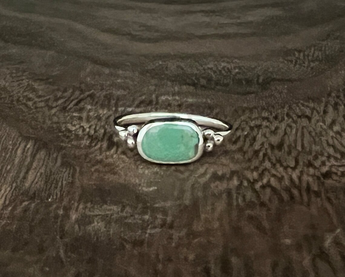 Rectangular Shape Turquoise Ring // 925 Sterling Silver With - Etsy
