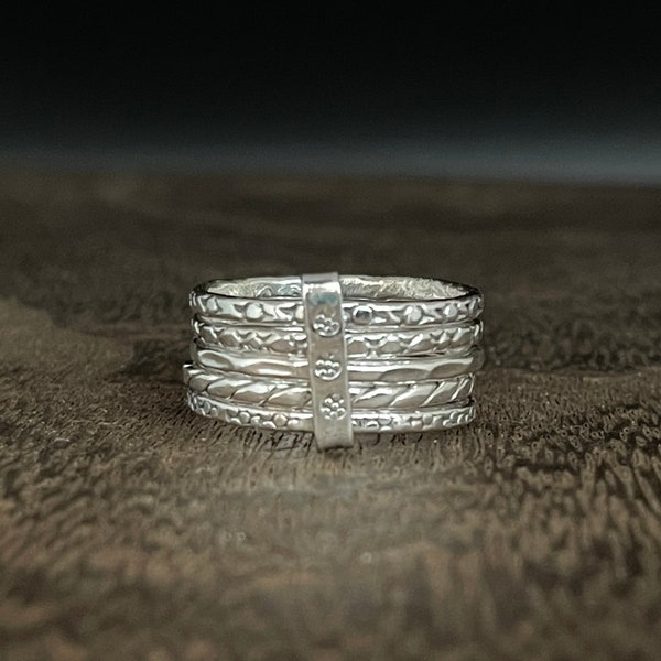 Silver Ring Stack - Etsy