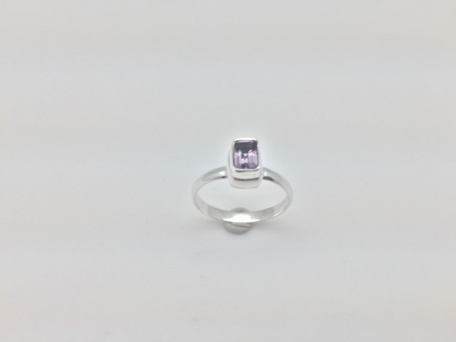 Simple Amethyst Ring // 925 Sterling Silver // Rectangular - Etsy
