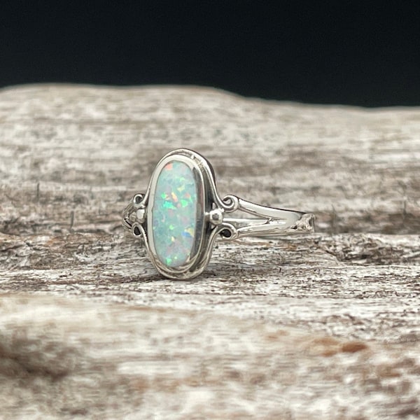 Silver Opal Ring - Etsy