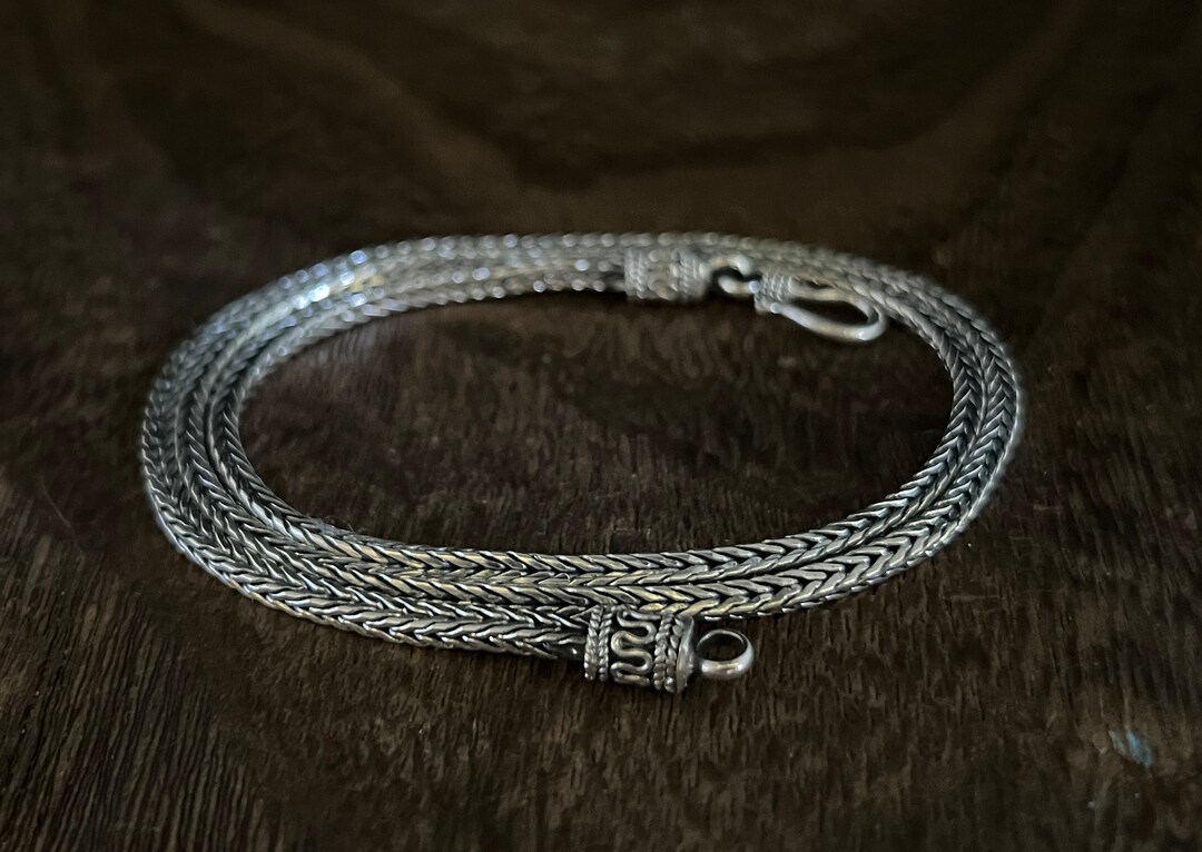Handmade Bali Wheat Chain: 925 Sterling Silver, Oxidized Finish - Etsy