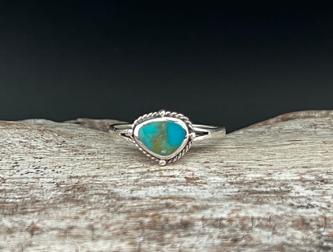 Small Bali Style Turquoise Ring // 925 Sterling Silver // Sizes 5 to 10 ...