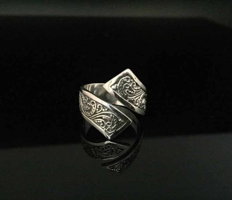 Bali Pattern Wrap Around Ring // 925 Sterling Silver // - Etsy
