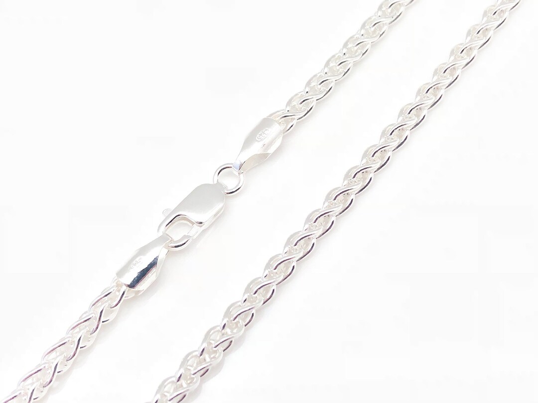 Silver Wheat Chain // Wheat Chain // Spiga Chain // Medium Heavy Size ...