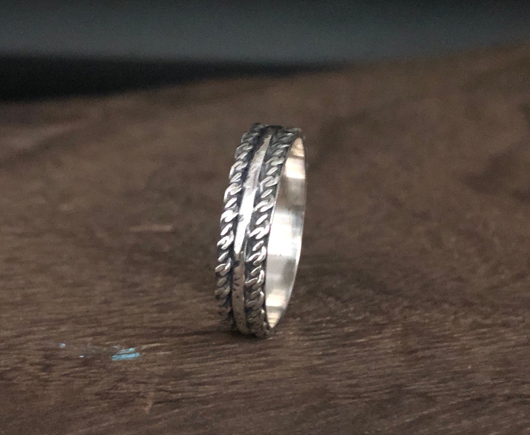Rustikaler Bali Silber Bandring: 925 Silber, oxidiert - Etsy.de