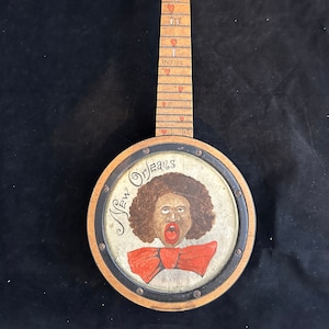 Antonio Romano Painted Banjolele New Orleans Musician Folk Art Outsider ...