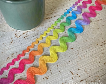 Multicolored Gingham Crochet Edge Bias Tape no. 94. Rainbow. - Etsy