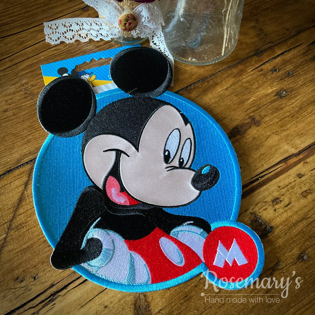 Disney Embroidered Iron on / Sew on Extra Large Mickey Mouse Motif ...