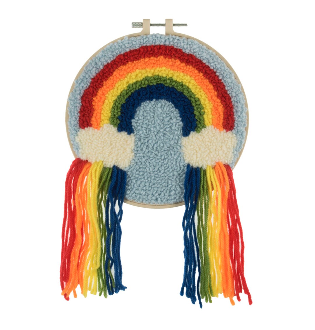 Make Your Own DIY Rainbow Punch Needle Yarn and Hoop Kit by Trimits - Etsy