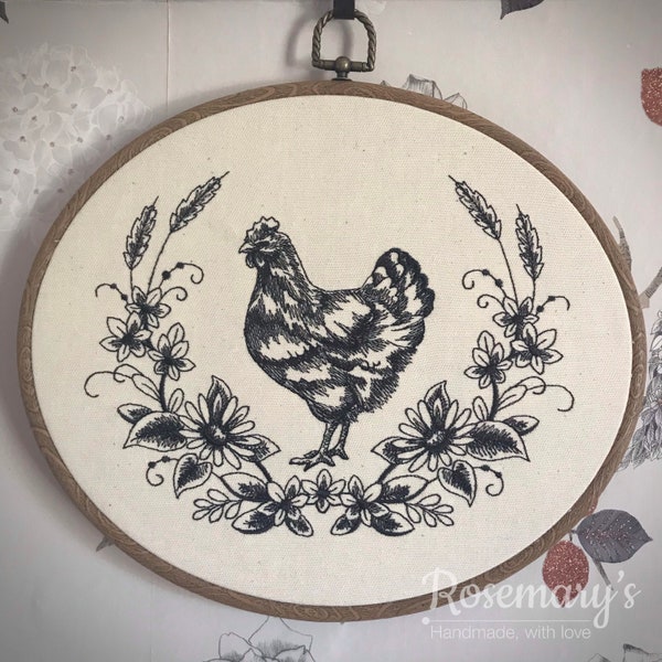 Hen Embroidery - Etsy