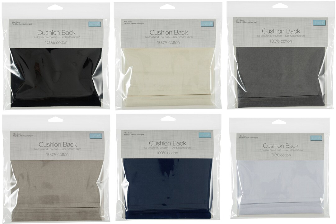 Make Your Own DIY Cushion Cover Backs Black, Cream, Grey, Natural, Navy ...