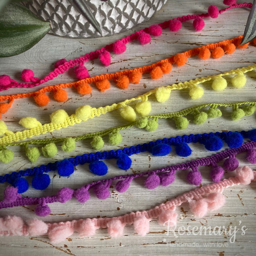 Budget Pom Pom Trim 5mm 17 Colours to Choose From, Choose Your Own ...