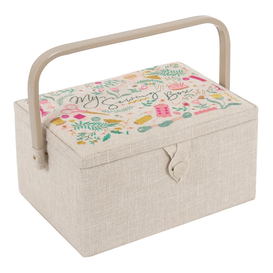 Embroidered My Sewing Medium Sewing Box by Hobbygift - Etsy