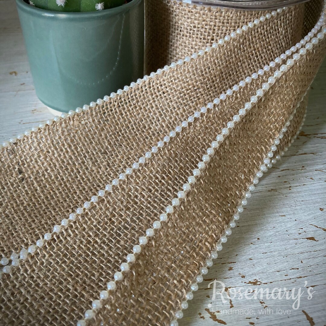 Pearl Edge Burlap Hessian in 30mm, 45mm, and 60mm Width by Berties Bows ...