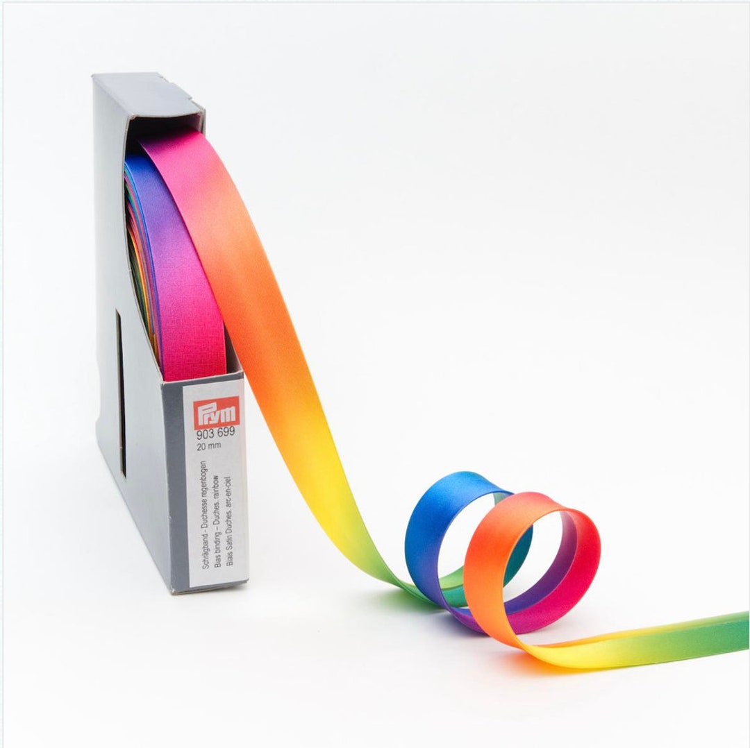 High Quality Duchesse Rainbow 20mm Bias Binding Single Folded by Prym ...