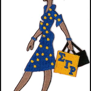 Sigma Gamma Rho Sorority Lady Diva Embroidered Appliqué Patch 4.5" - Etsy