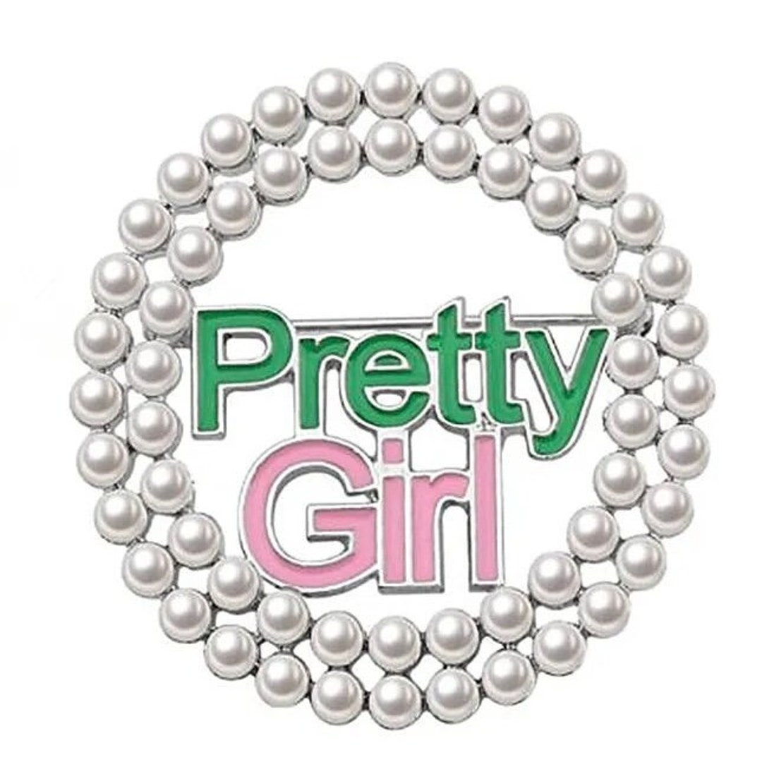 Pretty Girl Pink/green Sorority Lapel Pin - Etsy