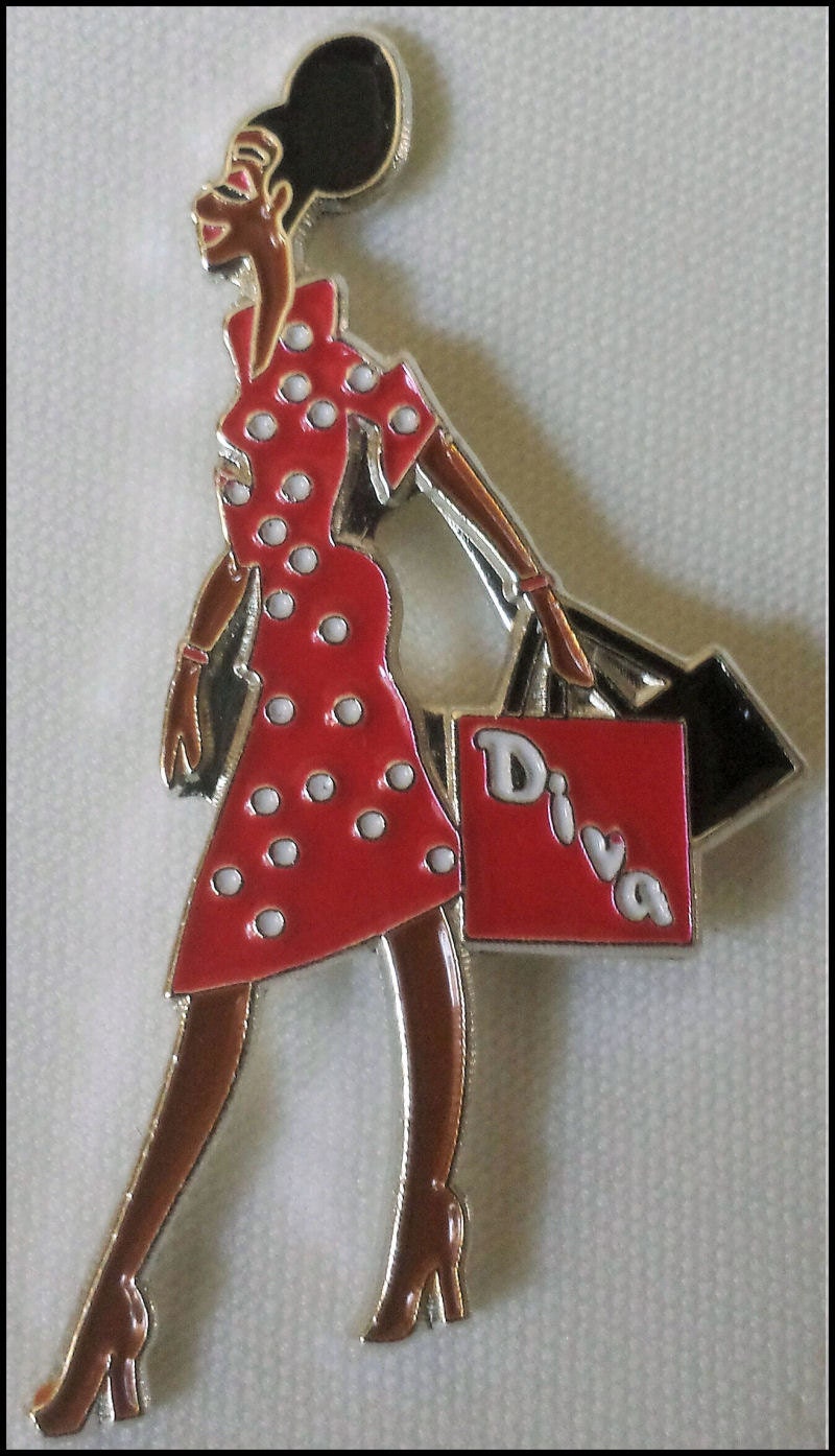 Red/white Lady Diva Lapel Pin - Etsy