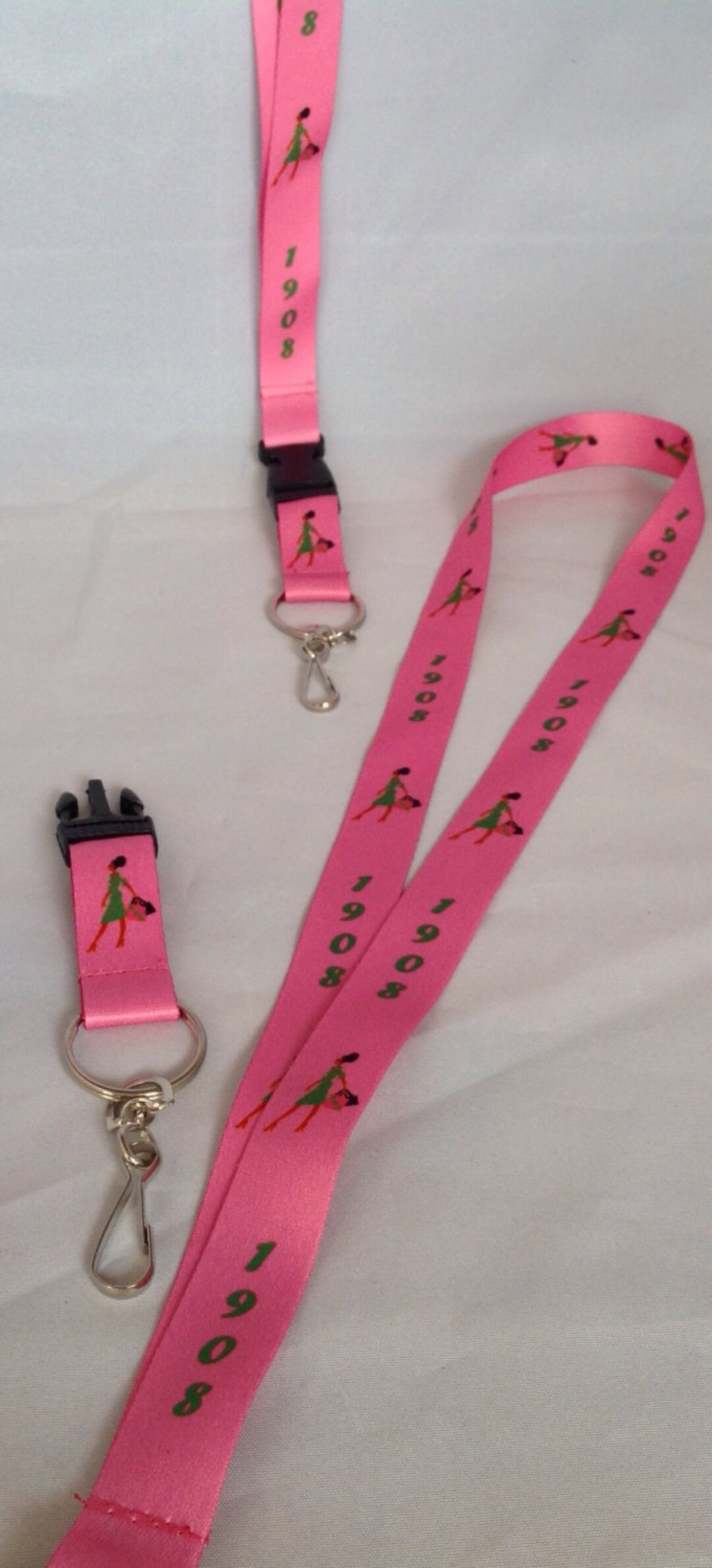 1908 Pink/green Lady Diva Badge/card Lanyard/key Ring - Etsy