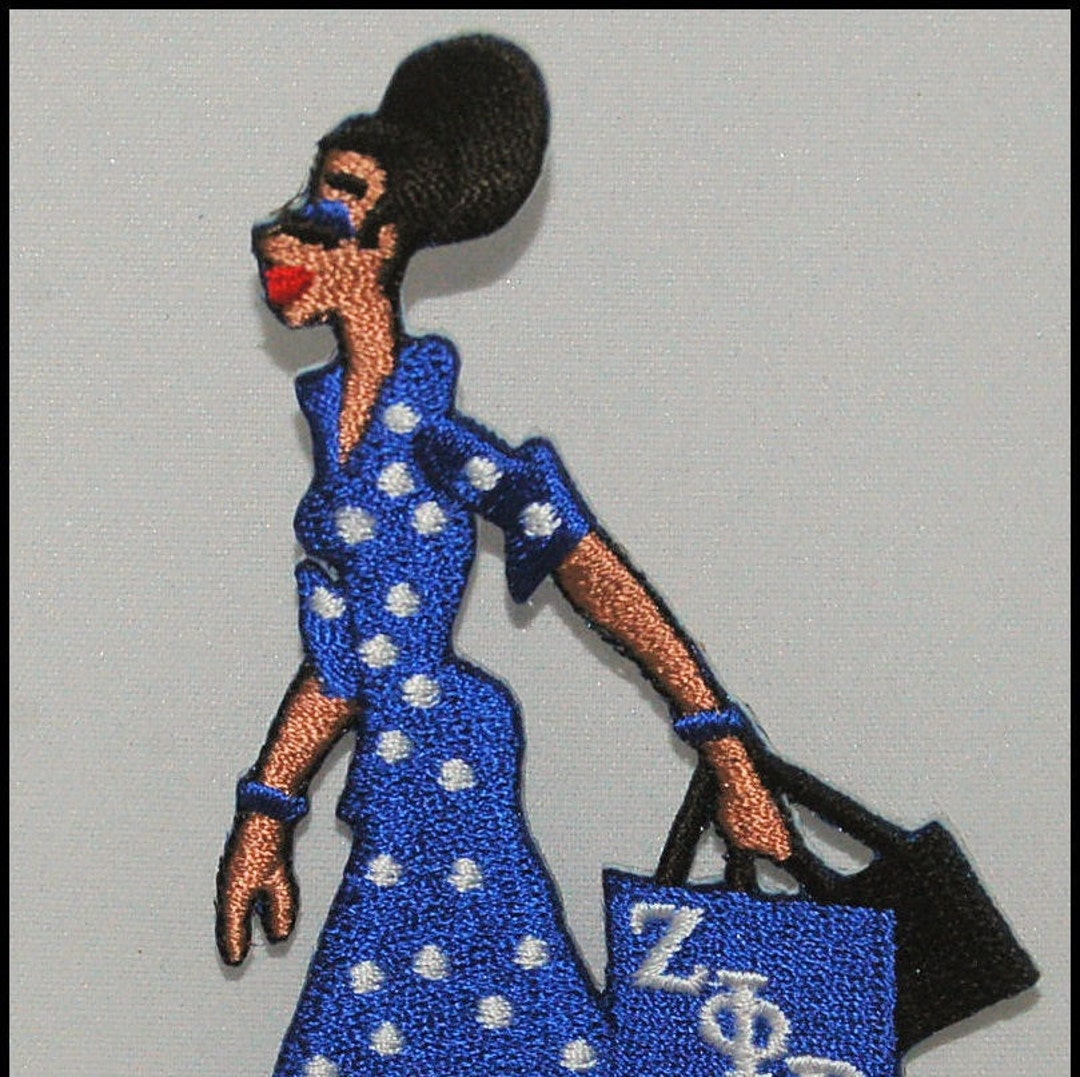 Zeta Phi Beta Sorority Lady Diva Embroidered Appliqué Patch 4.5" - Etsy