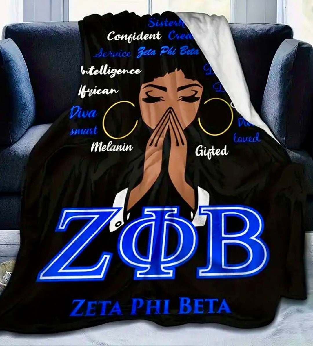 Zeta Phi Beta Sorority Lady Flannel Throw Blanket - Etsy
