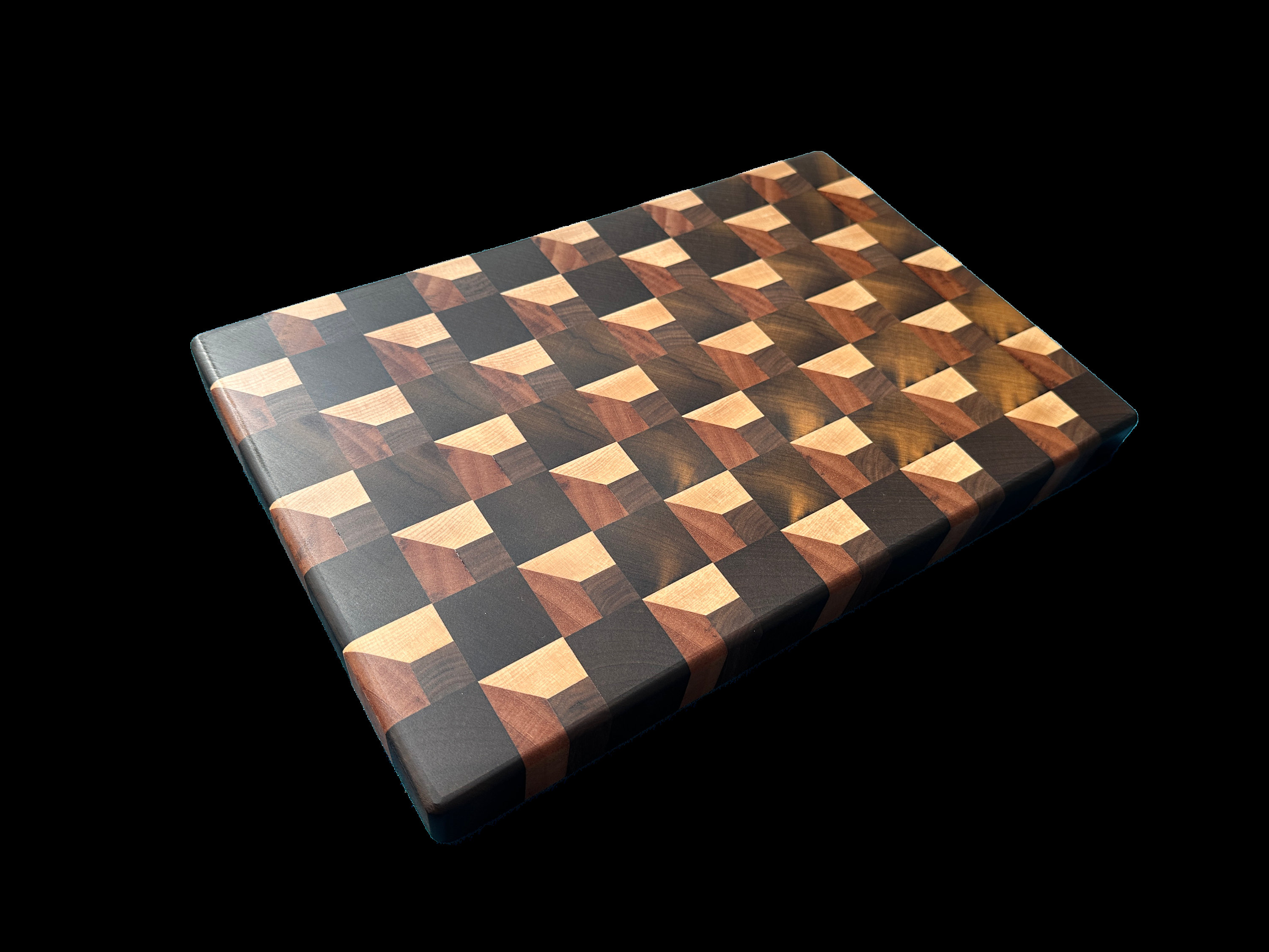 End Grain Cutting Board With 3-D Pattern - Etsy