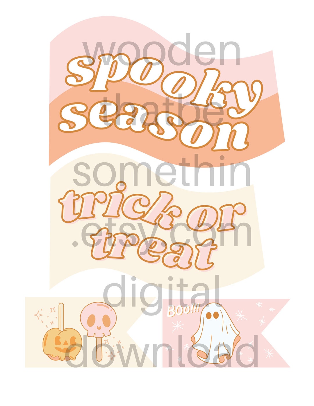 Halloween DIY Printable Pennant Flag, Boo Halloween Decor, Kid ...