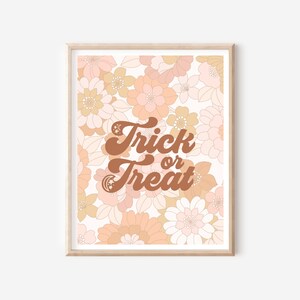 Boho Skull Halloween Printable, Pink Halloween Decor, Trick or Treat ...