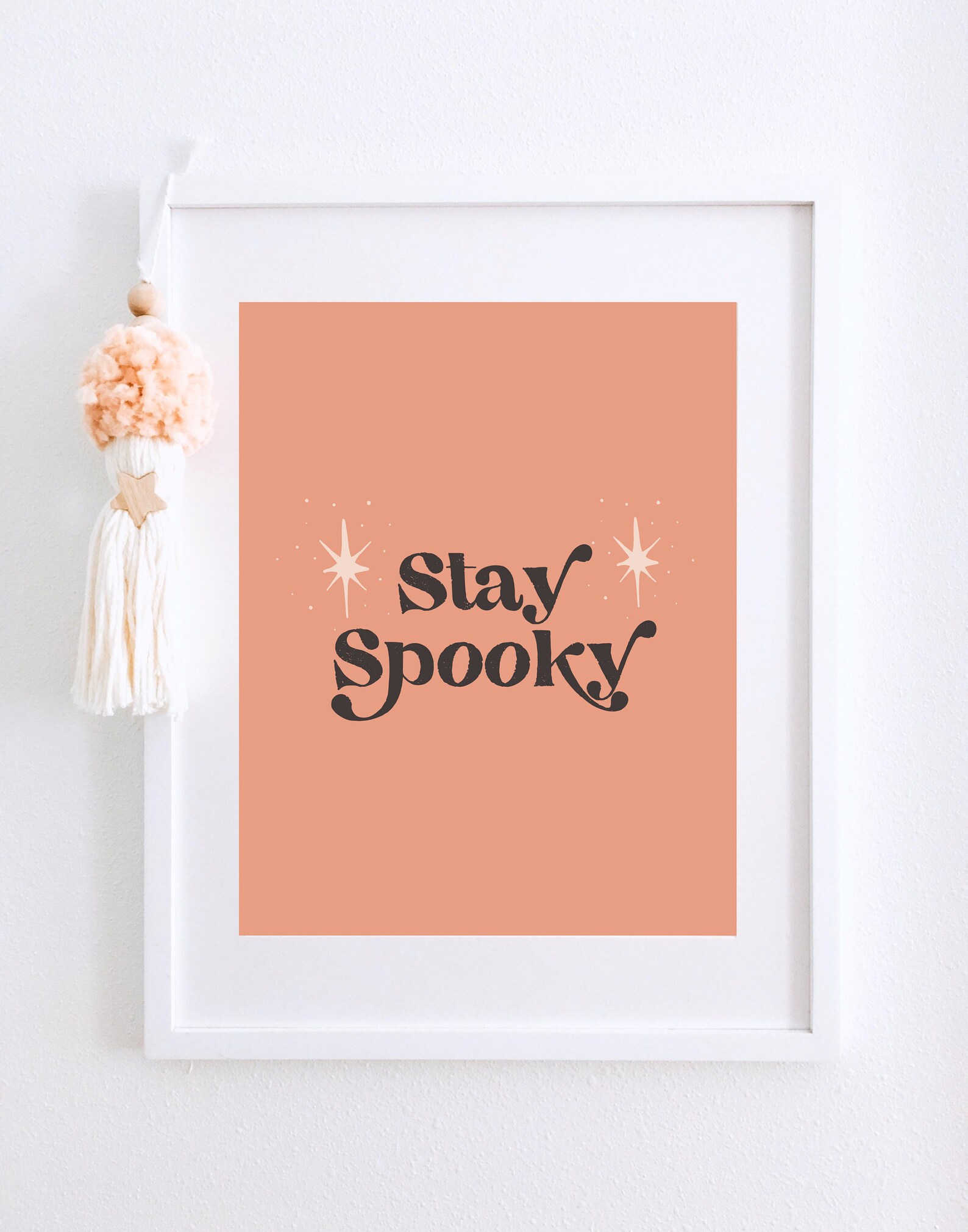 Floral Skull Printable Pink Halloween Decor Stay Spooky - Etsy